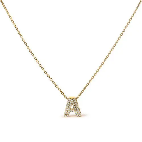 HAUS OF BRILLIANCE 10k Gold Diamond Accent Initial Pendant Necklace - Yellow | A